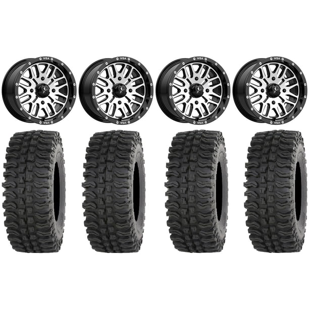 MSA Machined Brute 15" UTV Wheels 35" BDC Tires Can-Am Maverick X3 ...