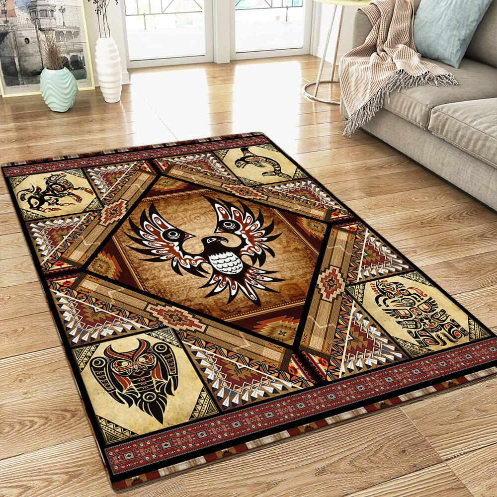 Rectangle Area Rug For Living Room, Bedroom, Haida Eagle Rug THB3600R ...