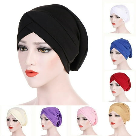 Womens Muslim Turban Hat Hijab Head Scarf Chemo Cancer Hair Loss Cap ...