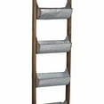 Saltoro Sherpi Wooden Reed Ladder Planter - Rustic Metal, Outdoor Patio ...