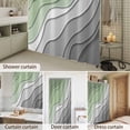 Bathroom Shower Curtain Sage Green Gradient Stripe Ripple Waterproof ...