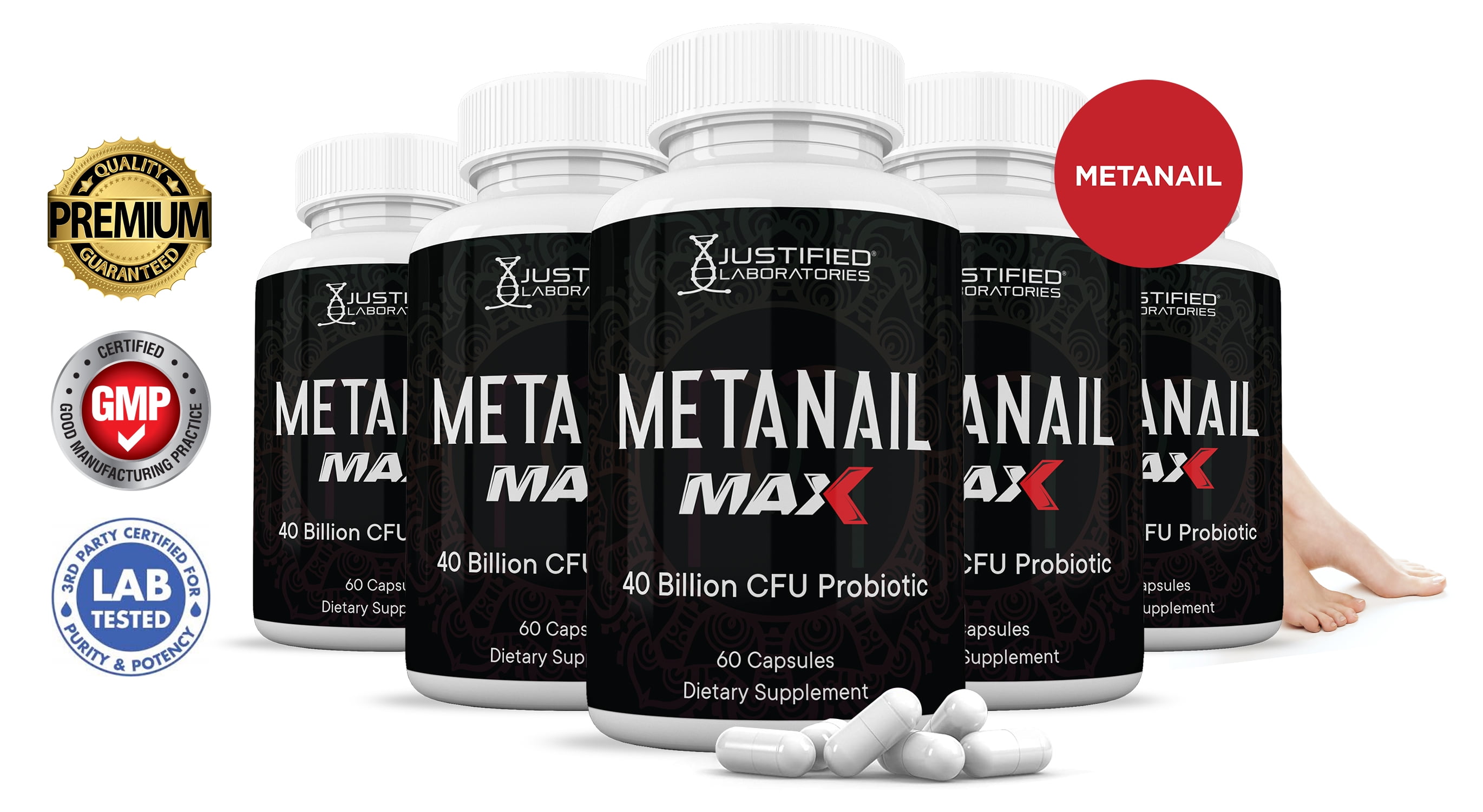 (5 Pack) Metanail Max 40 Billion CFU Probiotic Nail Support 300 ...