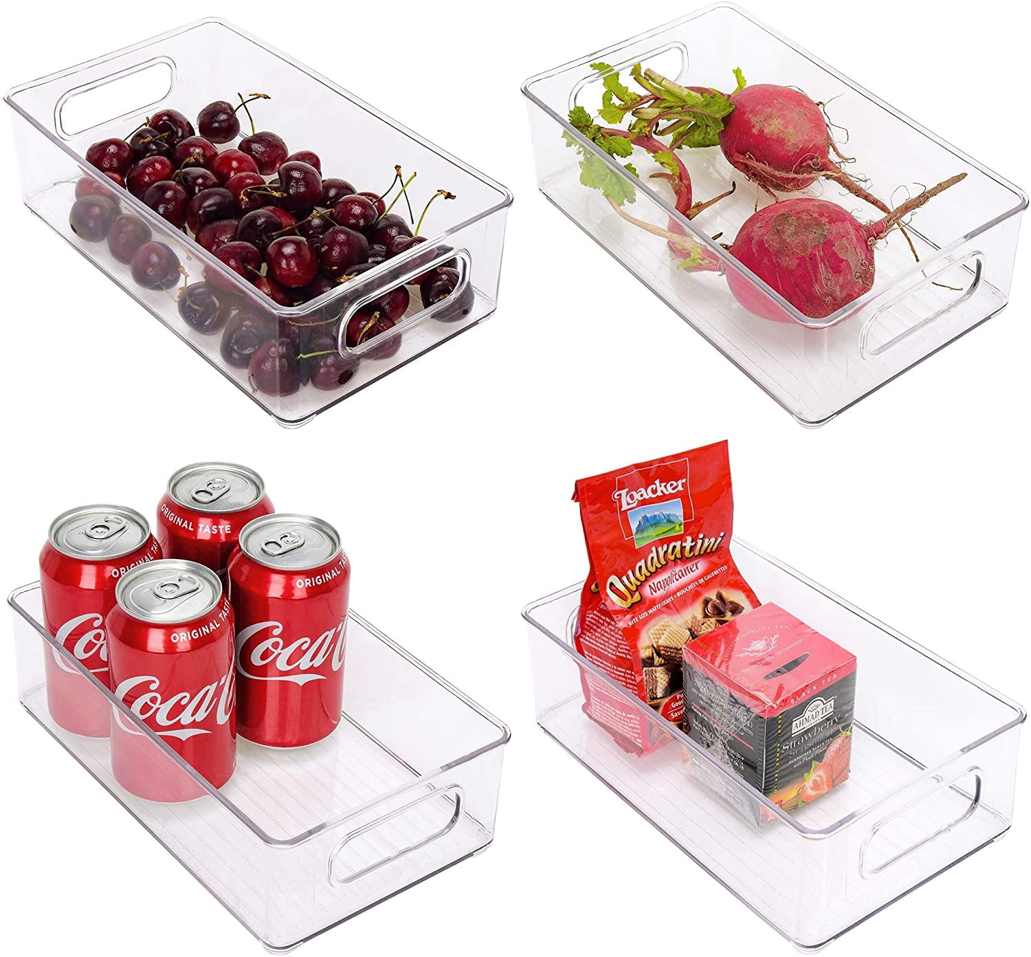 IGUOHAO Small Stackable Fridge Organizer, Clear Plastic Organizer Bins ...