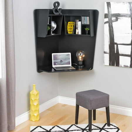 Prepac Floating Corner Desk, Black - Walmart.com
