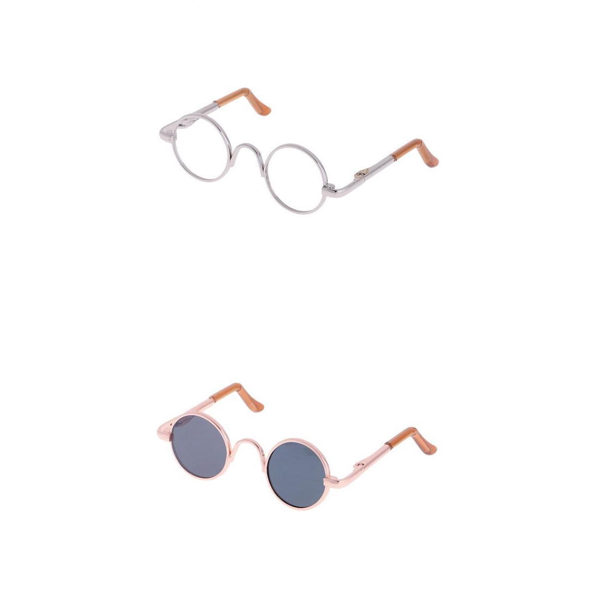1/3 BJD Hippy Gafas Gafas para Doll Marco Plateado Lente +1/3 BJD Hippy ...