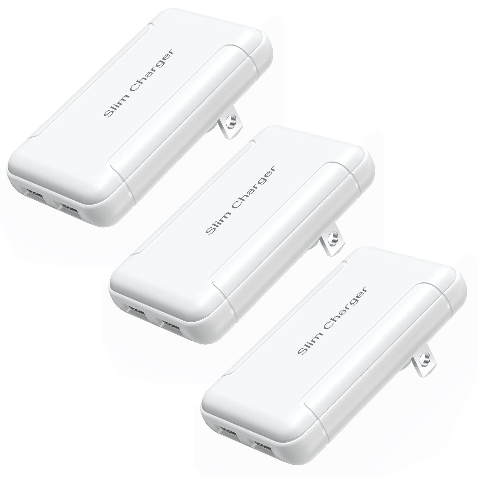 Cargador de pared USB OKRAY 5 V/3 A con dos puertos USB-A, paquete de 3 ...