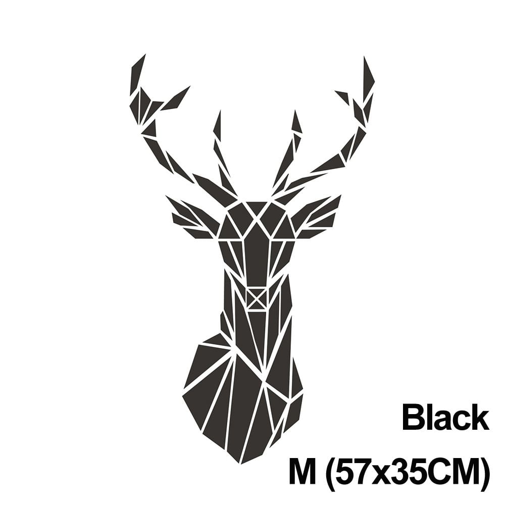 Gift Modern Style Home Decoration Multiple Sizes 3D Deer Head Stickers ...