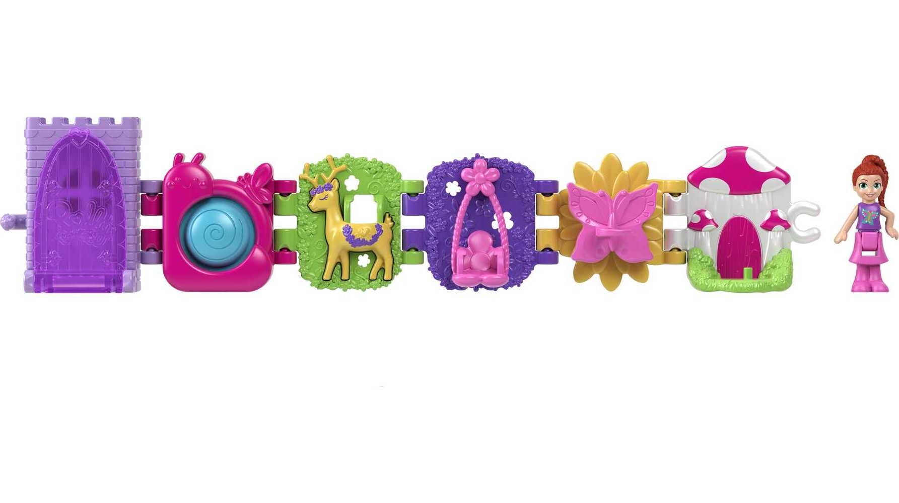 Polly Pocket Toys, Bracelet Treasures Wearables with Snap-Together ...