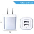AILKIN USB Charger Block, Dual Port Fast Charge Adapter, 3-Pack, Silver ...