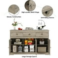 Homfa Sideboard Storage Cabinet with 3 Drawers & 3 Doors, 53.54'' Wide ...