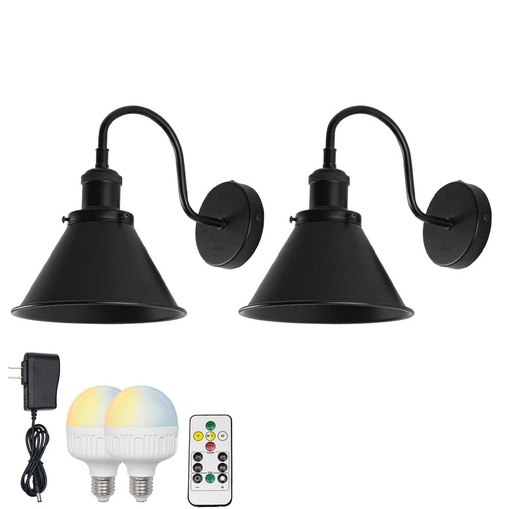 FSLiving Color Changing RGB Mode Wall Sconces Remote Control Lamps ...