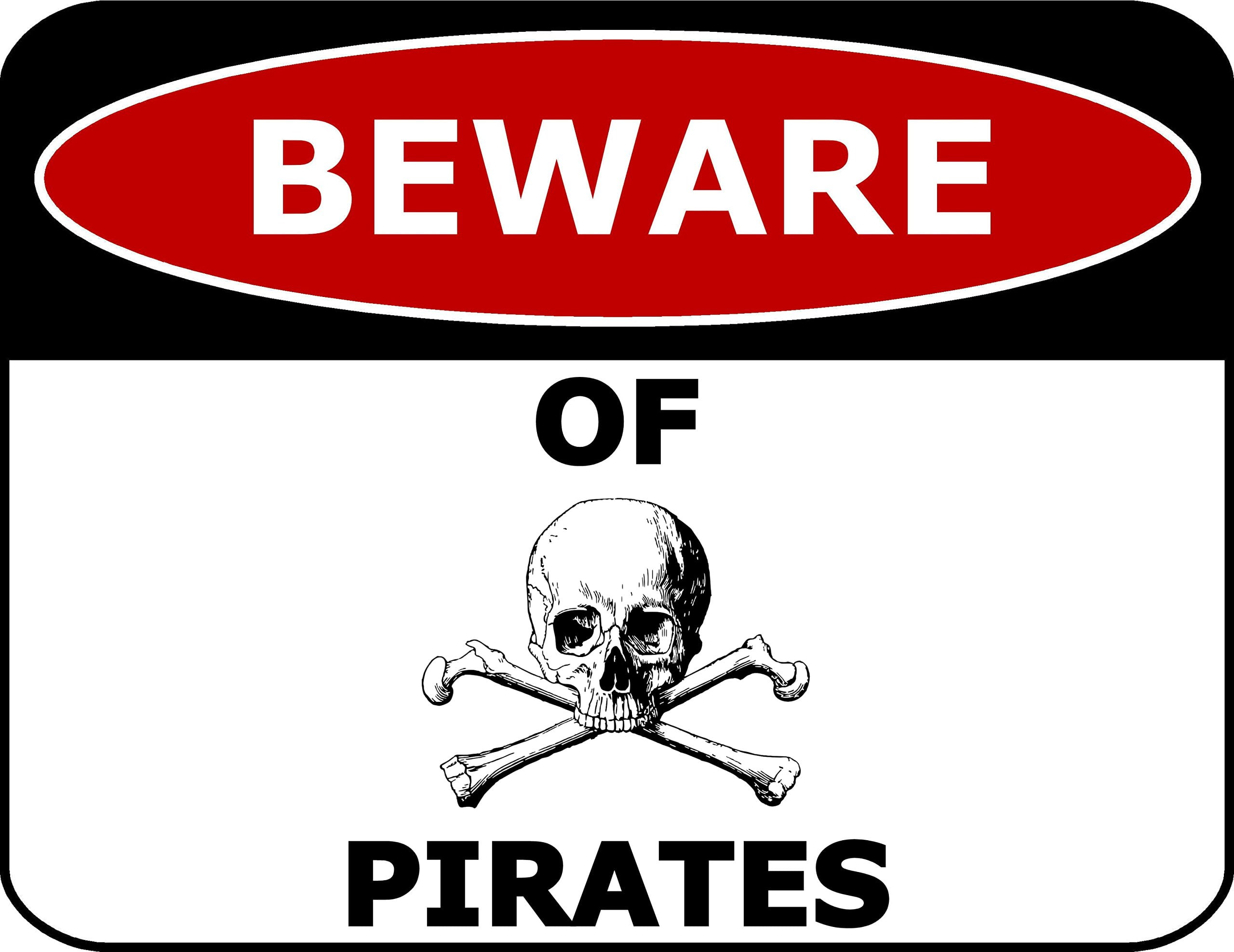 PCSCP Beware Of Pirates (ver. 2018)" 11.5 inch by 9 inch Laminated ...