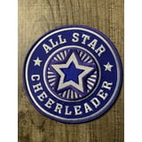 Embroidered "All-Star Cheerleader" Blue/White, Cheerleading Patch, Iron ...
