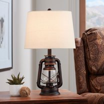 "Franklin Iron Works Naomi 25"" High Aged Bronze Industrial Table Lamp ...