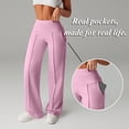 ATOYSOY Front Panel Detail Solid Color Yoga Pants Women Elastic Waist ...