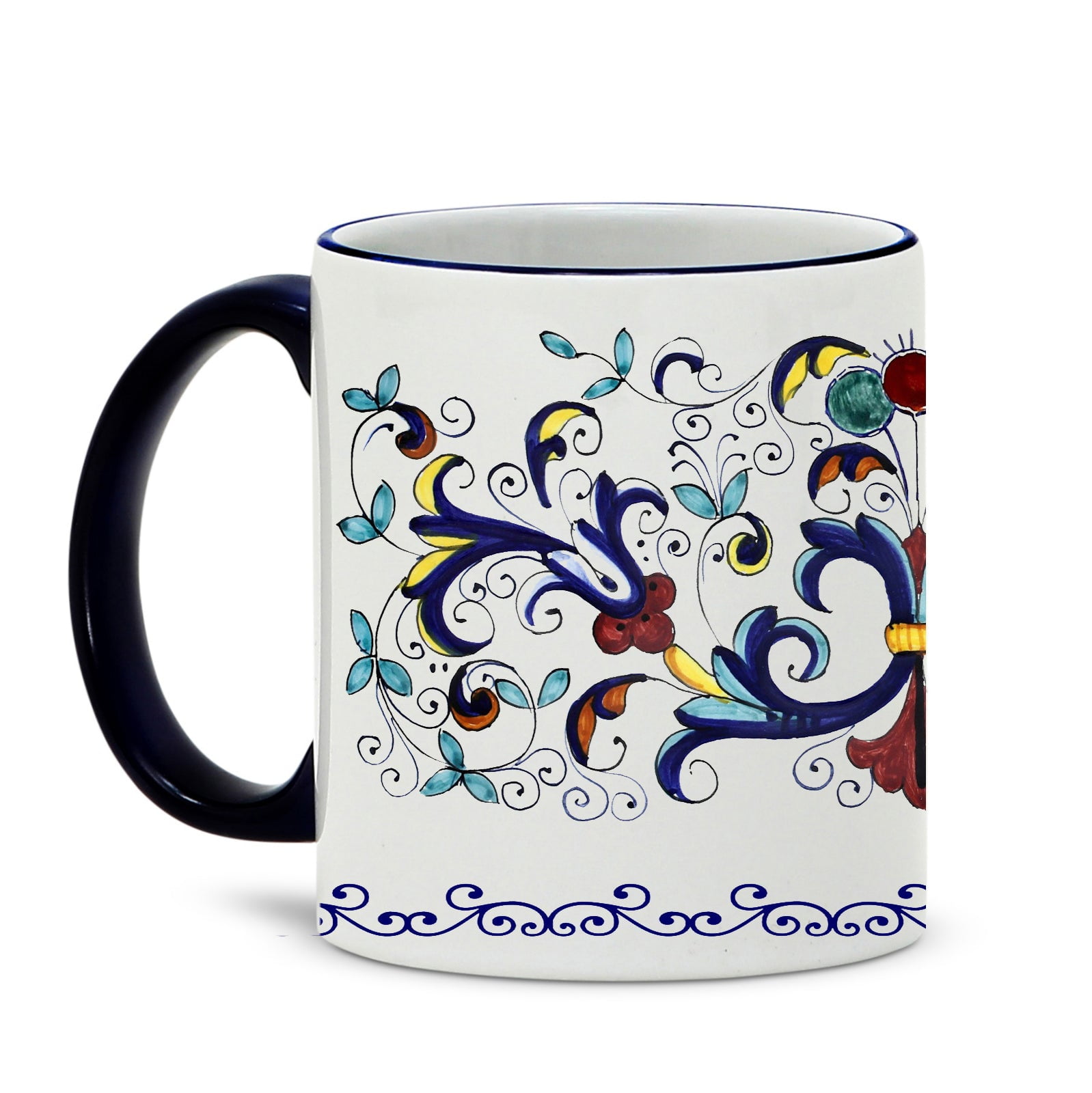 SUBLIMART: Printed Deruta style Mug with Blue Rim full rich design ...