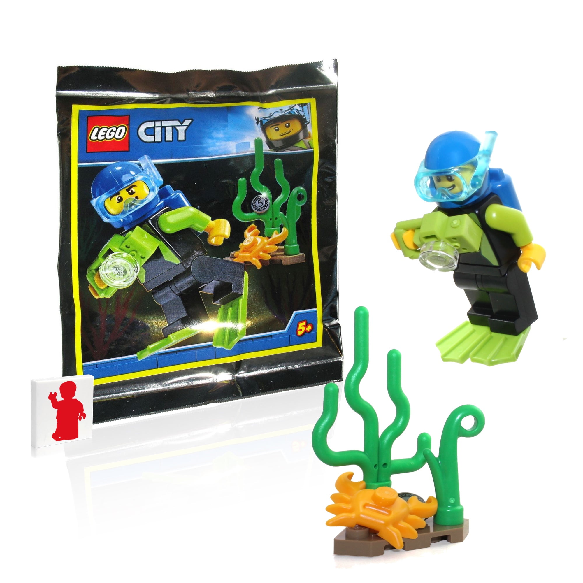 Buy LEGO City Cool Deep Sea Scuba Diver Minifigure with Camera and Crab ...