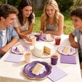 MSHJA 60pcs Purple Plates and Napkins, Disposable Lavender Scalloped ...