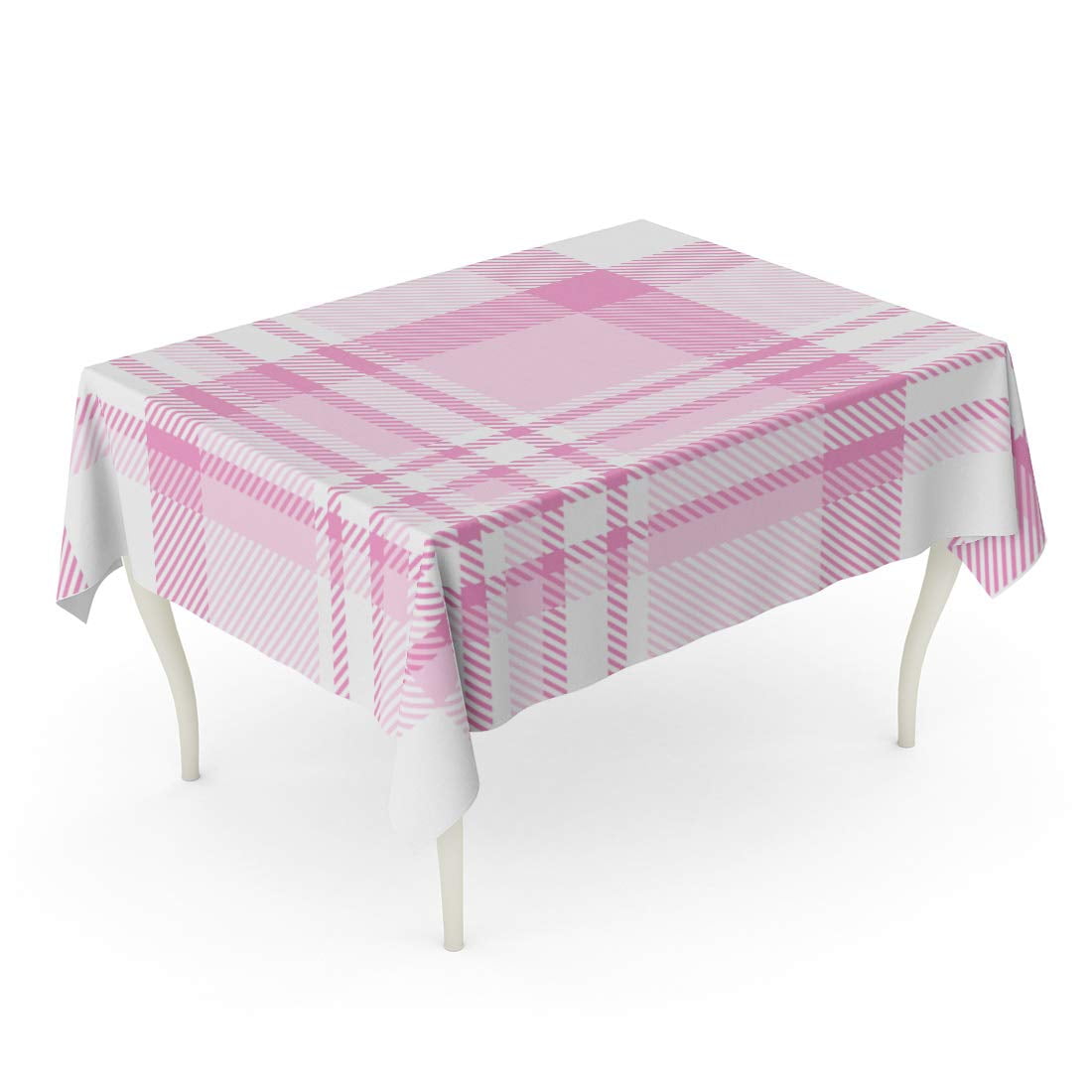 JSDART Cute Plaid Printing Pattern Check in Pastel Pink and White Girly ...
