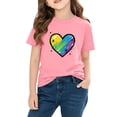 Girls T-Shirt & Graphic Tee - 100% Cotton Soft Short Sleeve Rainbow ...