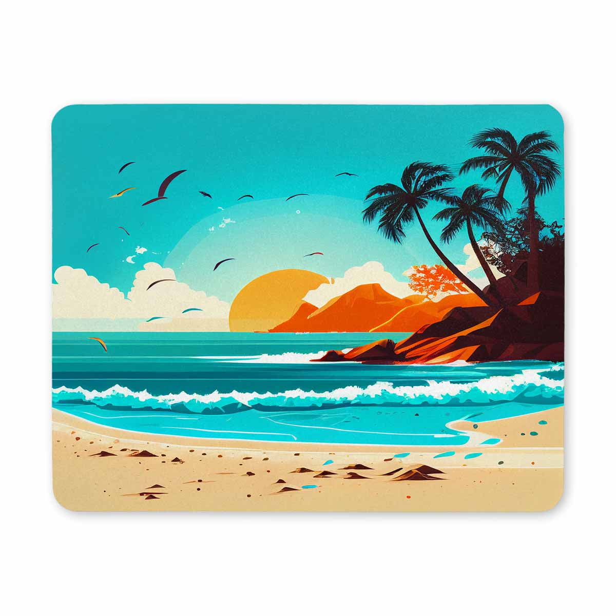 Beach Mouse Pad, Gaming Mouse Pad Waterproof Non-Slip Mousepad Rubber ...