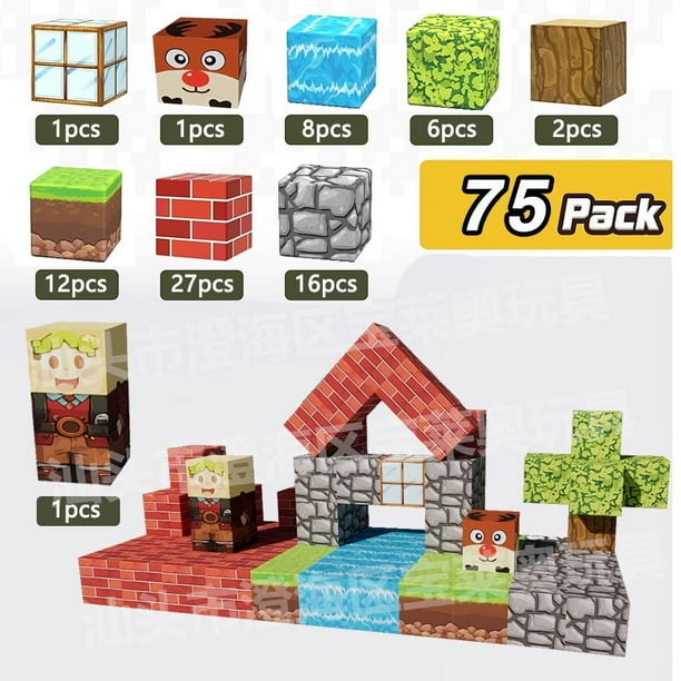 Juego de bloques de construcción magnéticos de Minecraft para una ...
