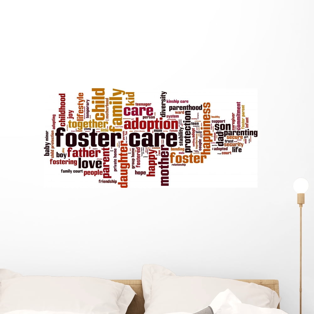 Foster Care Word Cloud Wall Mural Decal Sticker, Wallmonkeys Peel ...