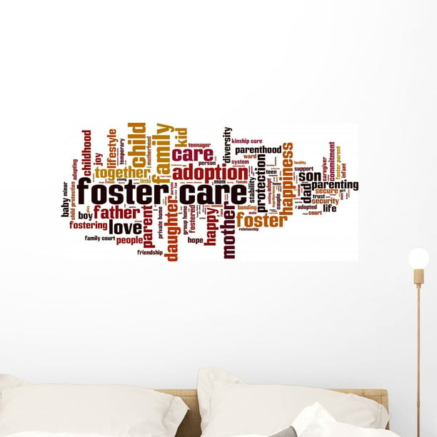 Foster Care Word Cloud Wall Mural Decal Sticker, Wallmonkeys Peel ...