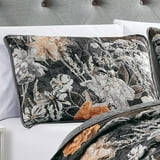 ESCA Beautiful 3-Piece Bedding Set, Floral Black Orange Helbah ...
