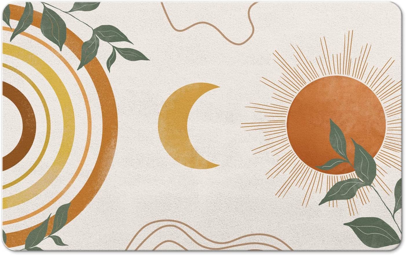 Boho Bathroom Rugs Cute Bath Mat Non-Slip Modern Abstract Minimalism ...