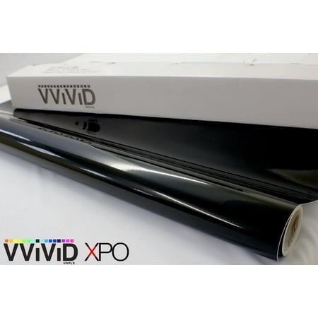 VViViD Black Gloss Vinyl Wrap Roll with Air Release Technology (1ft x ...