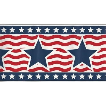 Trimz Americana Star Spangled American Flag Rustic Patriotic Wallpaper ...