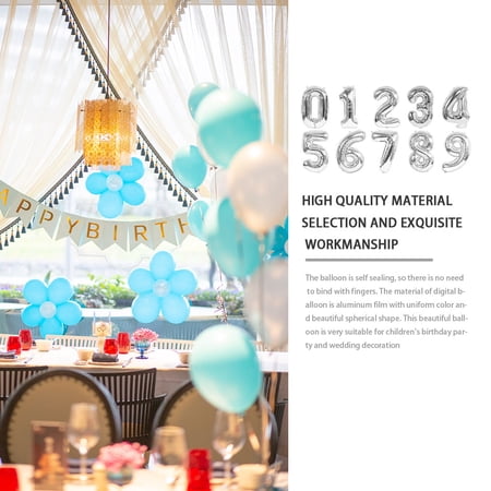 Party Balloon Aluminum Foil Number Balloon Home foil number Office Wall ...