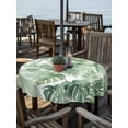 Banana Leaf Round Outdoor Tablecloth with Umbrella Hole Green Palm ...