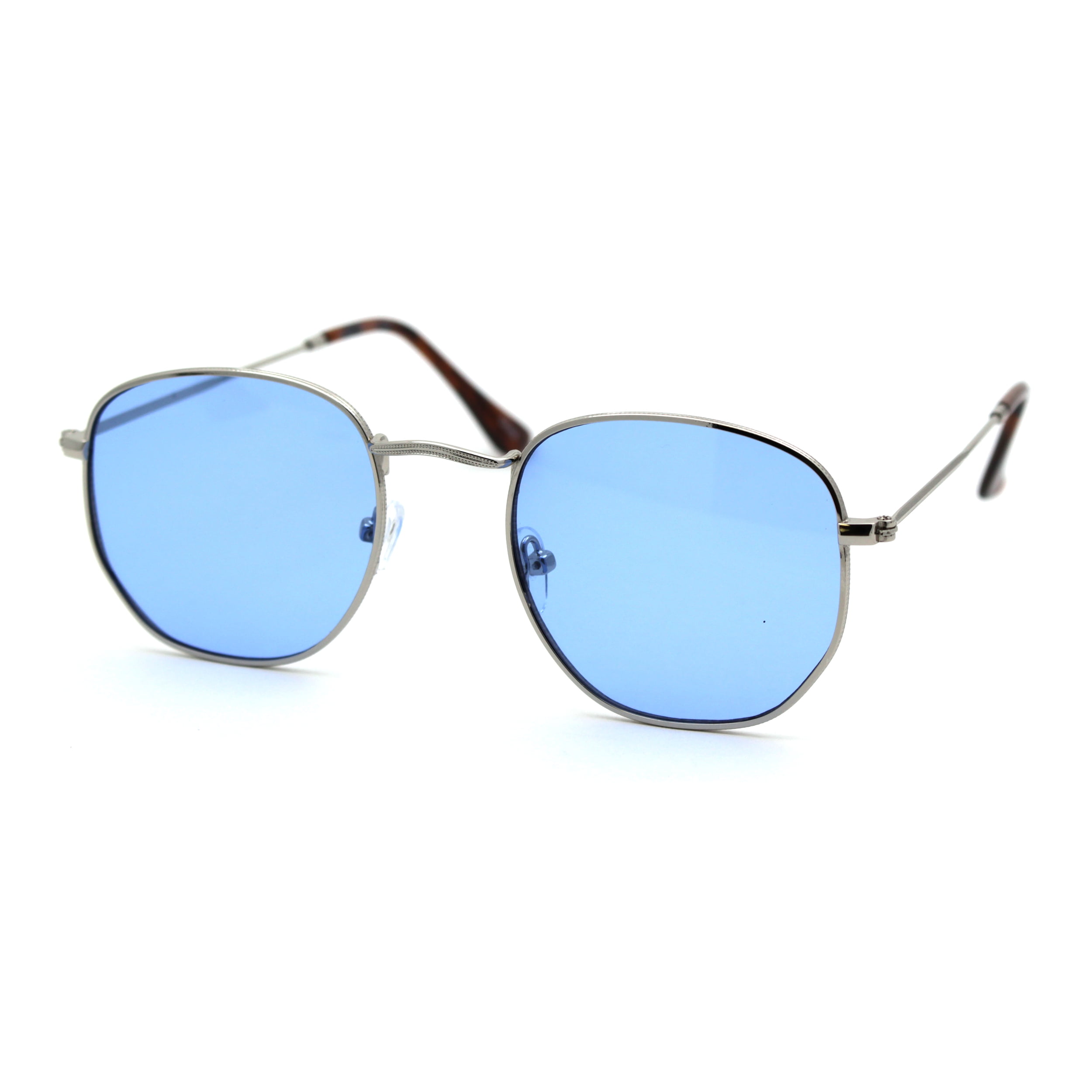 Mens Hippie Solid Color Lens Rectangular Dad Metal Rim Sunglasses ...