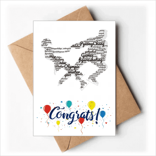 winter double skating wordcloud Wedding Cards Congratulations Greeting ...