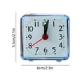 Alarm Clock Small Transparent Square Quartz Beep Table Silent Bedside ...