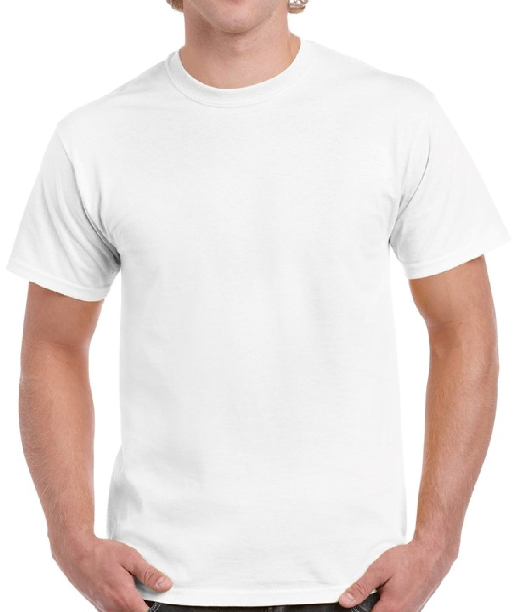 Men Gildan Shirts White Color - Single TShirt OR Pack of 6 OR Pack of ...