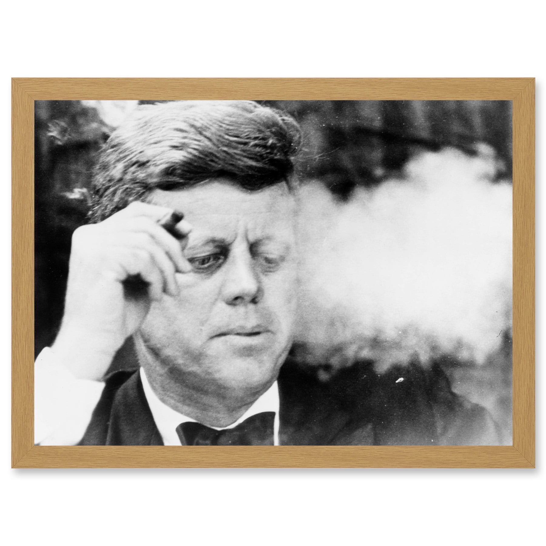 Photo JFK John F Kennedy Smoking Cigar US President Picture A4 Artwork ...