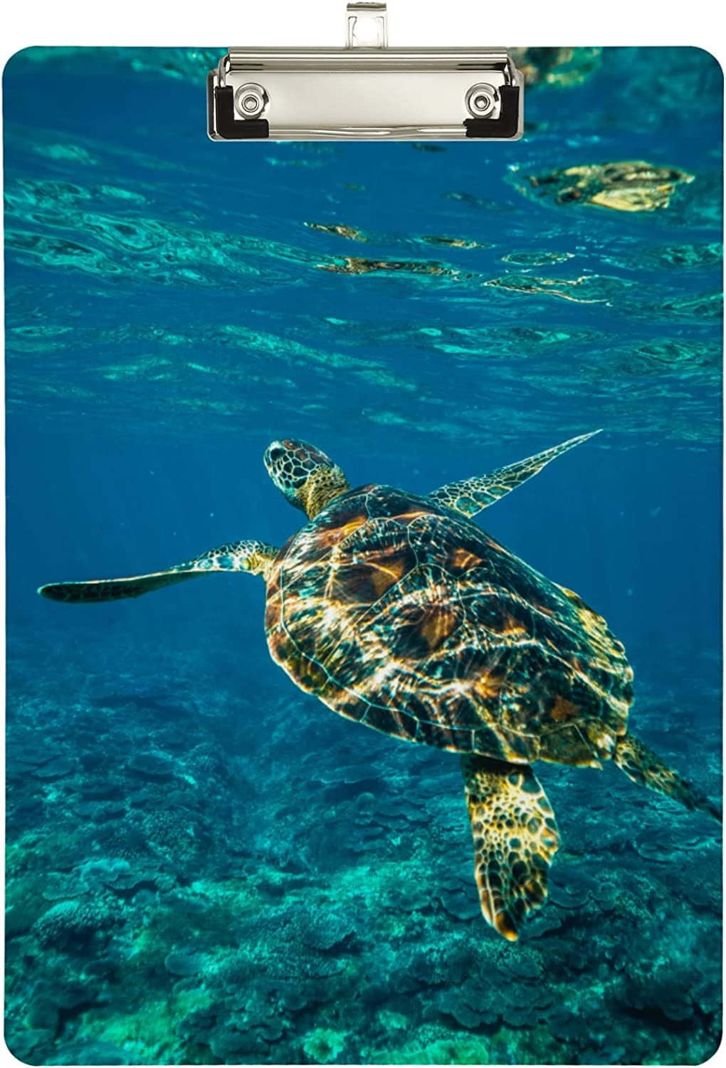 ZHANZZK Ocean Swimming Sea Turtle Clipboard Hardboard Wood Nursing Clip ...