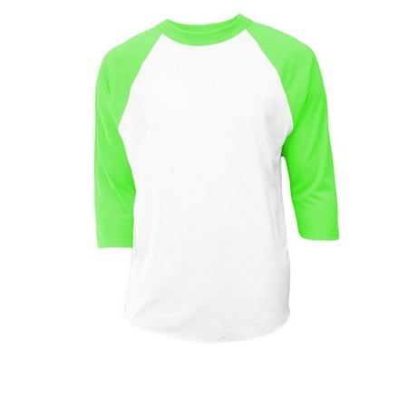 Youth Raglan Baseball, White & Lime Neon - Medium - Walmart.ca