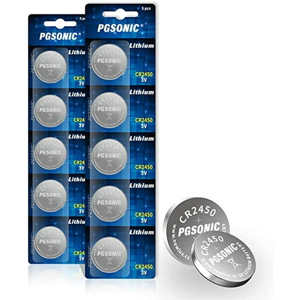 PGSONIC CR2450 3V Lithium Coin Battery (10pcs) - Walmart.com