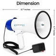 Technical Pro 50W Rechargeable Megaphone Bullhorn with Siren, Voice ...