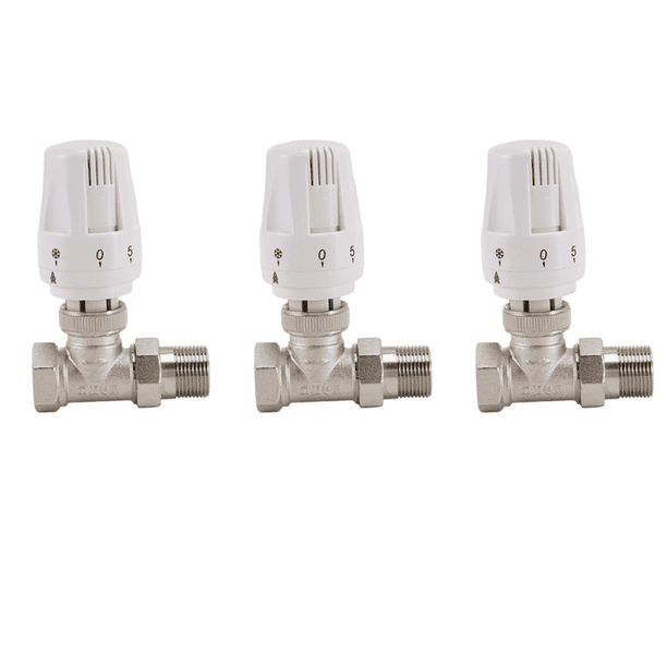 3X 3/4Inch Brass Thermostatic Radiator Valve Straight Type DN20 ...