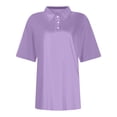 Dwellite Women's Polo Shirts Casual Work Buttons Short Sleeve Golf ...