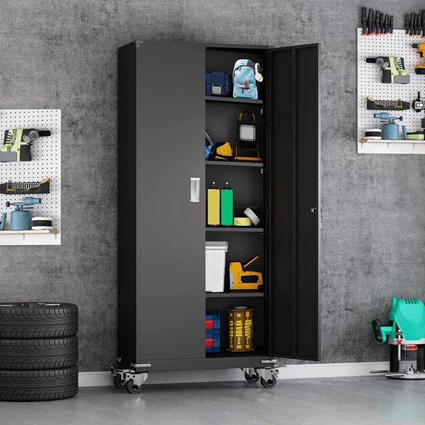 Tall Metal Storage Cabinet Garage Storage Cabinet Steel File Cabinet ...