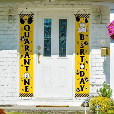 2 Pieces Happy Quarantine Birthday Party Decorations Quarantine Theme ...