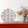10" Artistic Round Wall Decorative Desk Clock Colorful Easter Bunnies ...