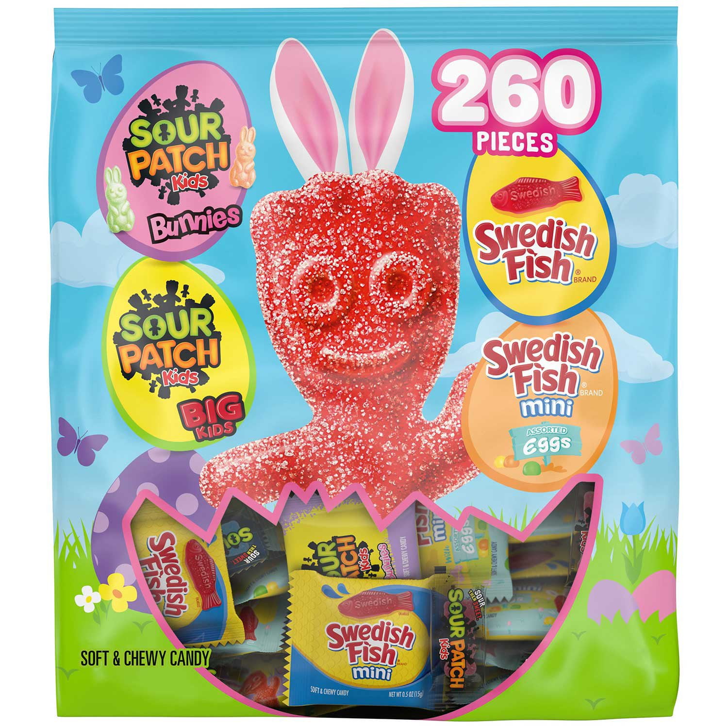 Sour Patch Kids & Swedish Fish Easter Gummy Candy, Variety Pack, 260 ...