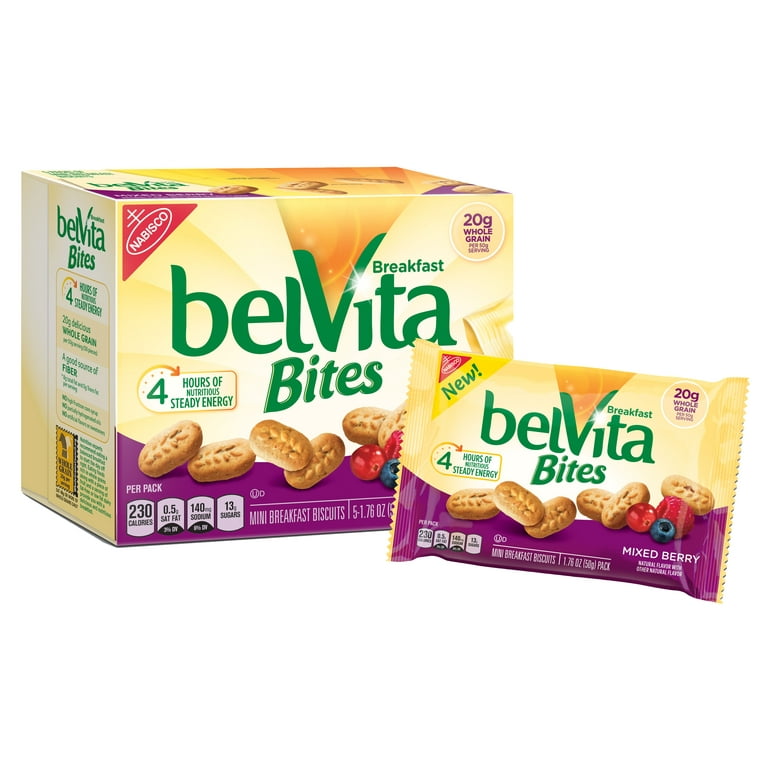 BelVita Bites Blueberry Mini Breakfast Biscuits, Packs, 50% OFF